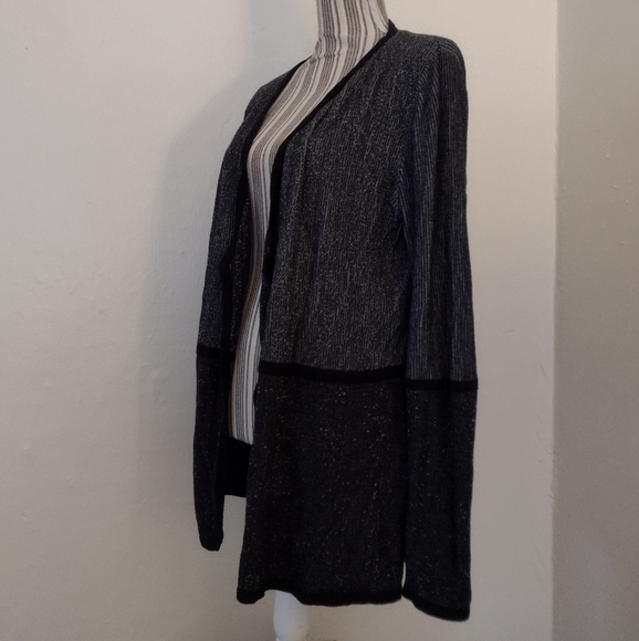Belldini | Sweaters | Belldini Black Gray Colorblock Ribbed Knit Open ...